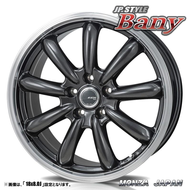 MONZA JAPAN 4本セット モンツァ JP-STYLE Bany バーニー 16インチ リム幅6.5J インセット+38 5穴 PCD114.3 スーパーダークガンメタ/リムポリッシュ ...