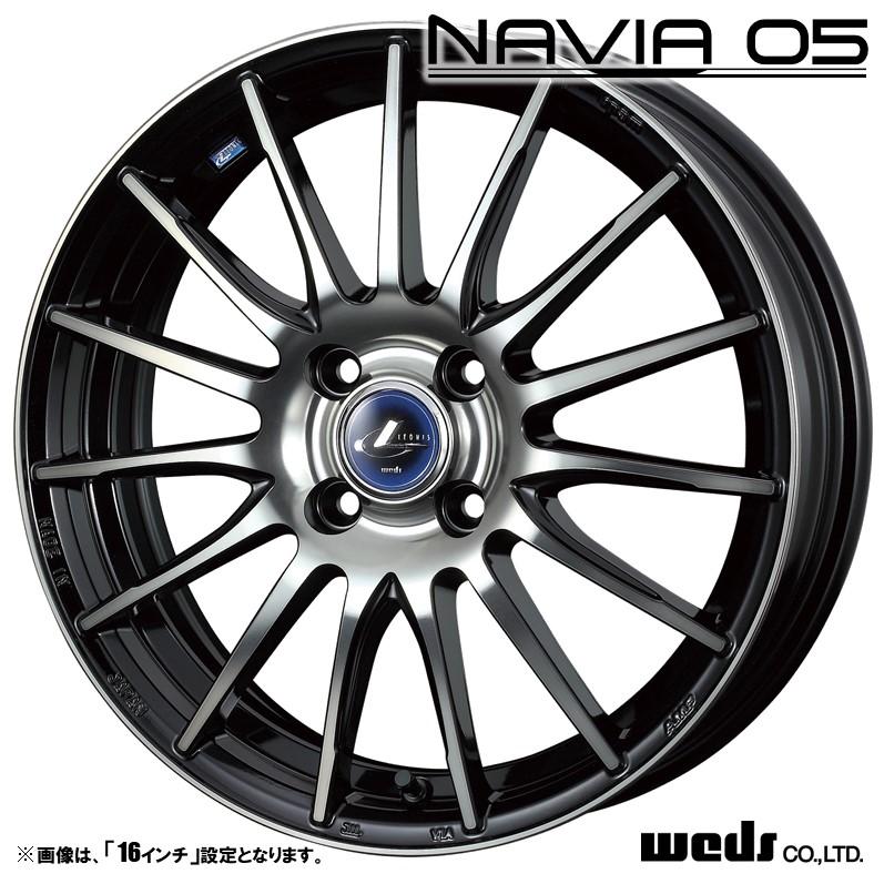 WEDS 4本セット Weds ウェッズ LEONIS レオニス NAVIA05 ナヴィア 17インチ リム幅6.5J インセット+42 4穴 PCD100 BPB（ブラックミラーカット ...