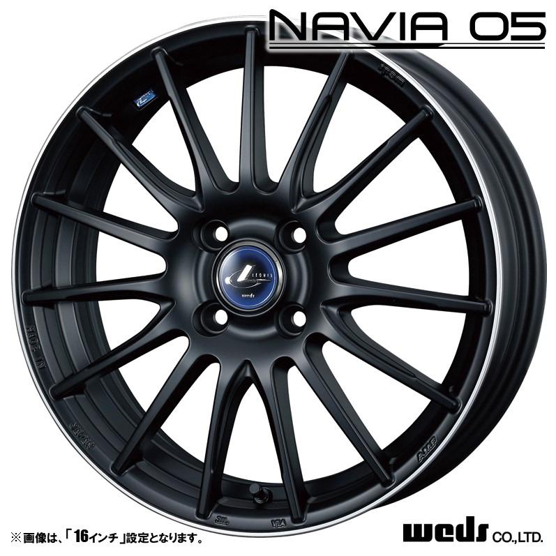 WEDS 4本セット Weds ウェッズ LEONIS レオニス NAVIA05 ナヴィアゼロファイブ 17インチ リム幅6.5J インセット+50 4穴 PCD100 マットブラック/リム ...