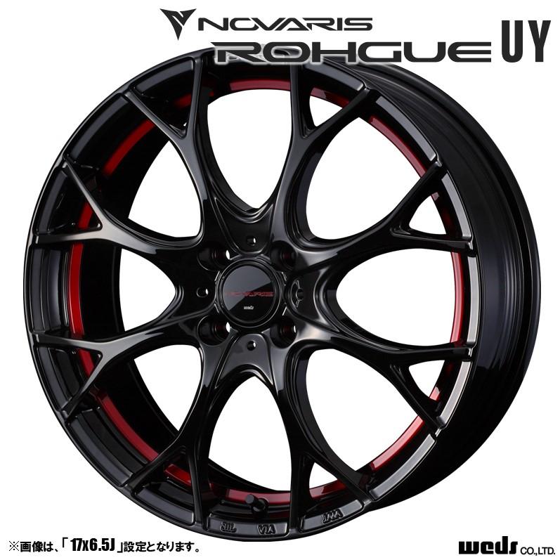 WEDS ホイール4本セット Weds ウェッズ NOVARIS ノヴァリス ROHGUE ローグ UY 17インチ リム幅6.5J インセット+42 4穴 PCD100 ピアノブラック ...