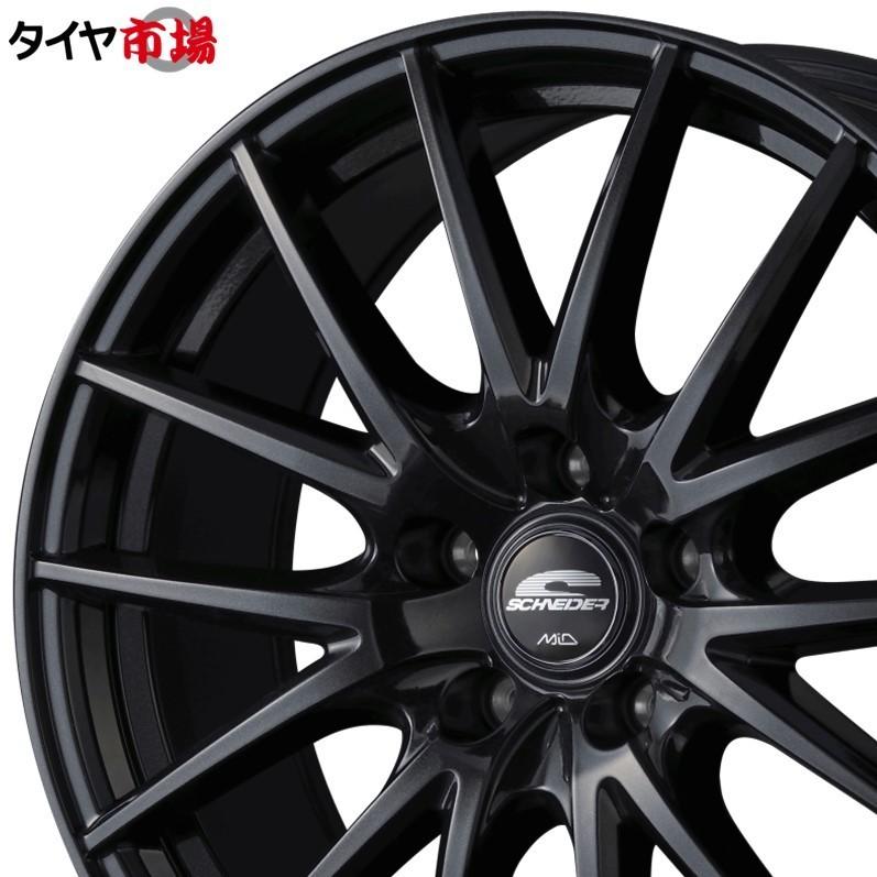 4本セット SCHNEIDER シュナイダー SQ27 16インチ リム幅6.5J インセット+48 5穴 P.C.D114.3 MID マルカサービス メタリックブラック ...