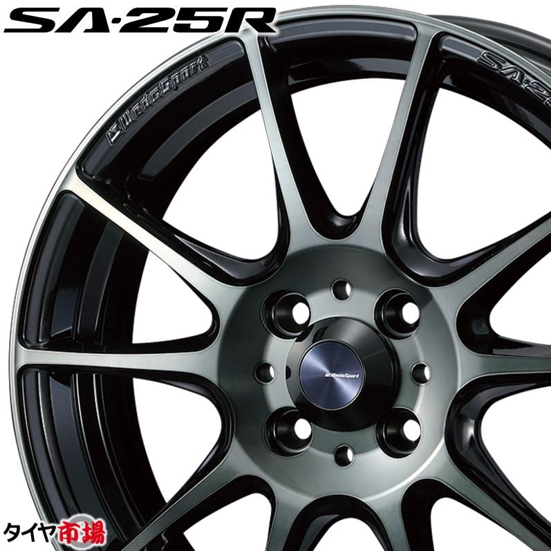 WEDS 4本セット Weds ウェッズ WedsSport ウェッズスポーツ SA-25R 17インチ リム幅7.0J インセット+50 4穴 PCD100 WBC（ウォースブラッククリアー ...