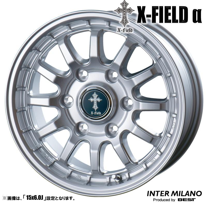 ホイール4本セット X-FIELD クロスフィールド α アルファ 15インチ リム幅6.0J インセット+43 6穴 PCD139.7 シルバー【法人宛て発送の場合、送料無料】 : タイヤ ...