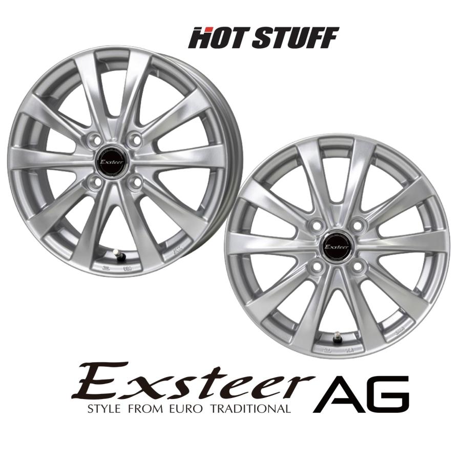 HOT STUFF 在庫限り ホットスタッフ エクスターエージー 14インチ 4.5J +45 4穴 PCD100 シルバー 4本セット Exsteer AG EAG-03 : トータル ...