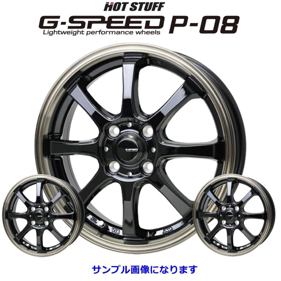 HOT STUFF ホットスタッフ G.SPEED ジー・スピード P-08 アルミホイール 4本セット 16インチ 6.0J PCD100 4穴 INSET+45 P08-10 ...