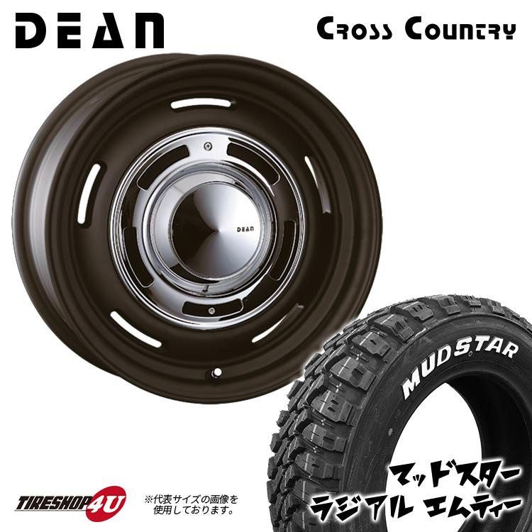 4本セット CRIMSON クリムソン DEAN CROSSCOUNTRY ブラック 14x5.0J 4/100 +30 MUDSTAR radial M/T 165/65R14 ホワイト ...