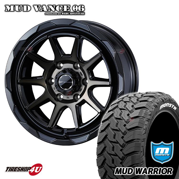 4本セット MUDVANCE06 17x8.0J 6/139.7 +20 BRO MONSTA MUD WARRIOR M/T 265/70R17 ホワイトレター ハイラックスリフトアップ ...
