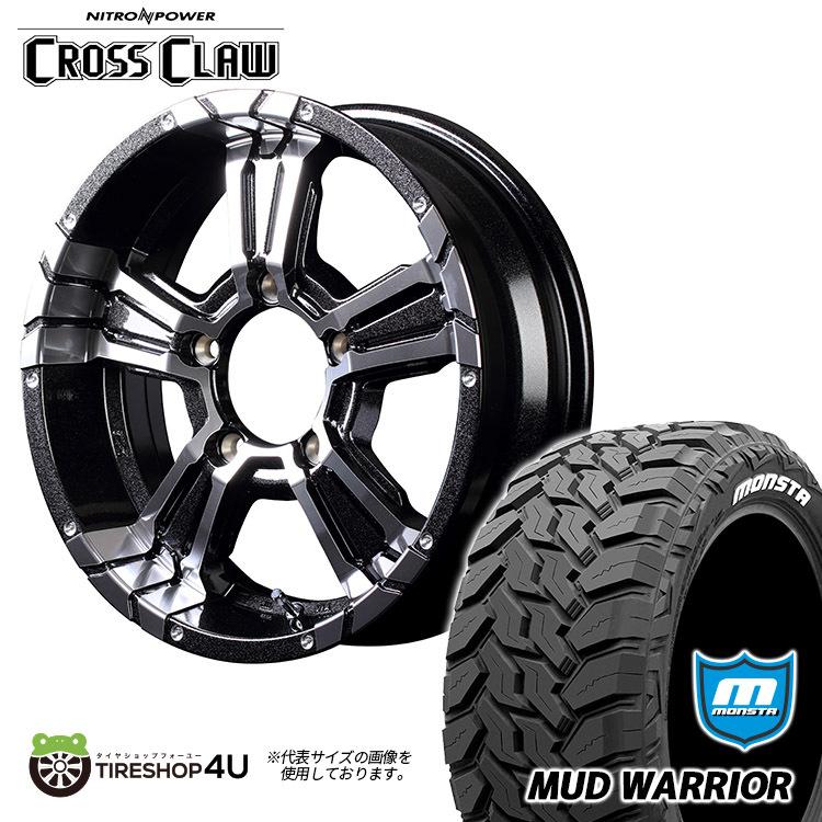 タイヤホイール4本セット NITRO POWER CROSS CLAW 16x6.0J 5/139.7 -5 BM/MC MONSTA MUD WARRIOR 215/70R16 107 ...
