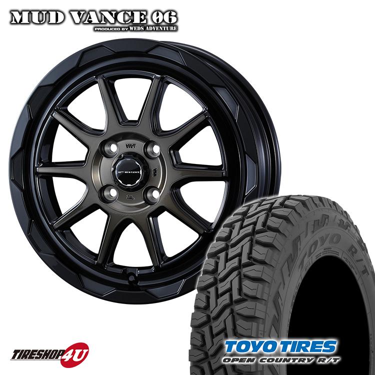 WEDS タイヤホイール4本セット MUD VANCE 06 12x4.00B 4/100 +40 BPBC TOYO OPEN COUNTRY R/T 145/80R12 80/78N 軽 ...