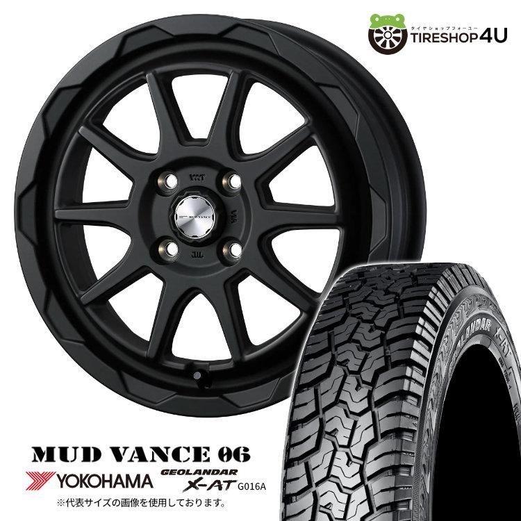 タイヤホイール4本セット MUD VANCE 06 14x4.5J 4/100 +45 FMB YOKOHAMA GEOLANDAR X-AT G016A 155/65R14 78/75Q ...