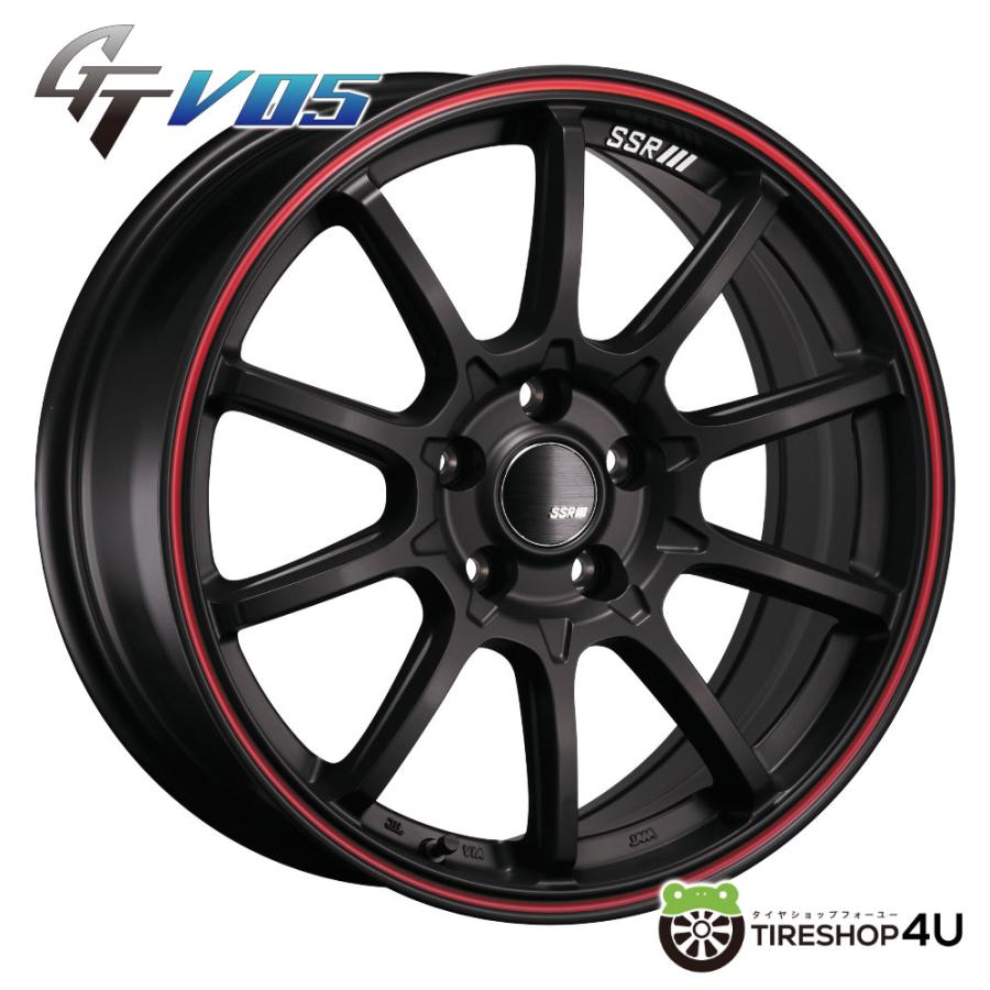 SSR 4本購入で送料無料 GTV05 17x7.0J 5/114.3 +42 FBR フラットブラック/レッドライン 新品ホイール1本価格 【代引き不可】 : TIRE SHOP 4U ...