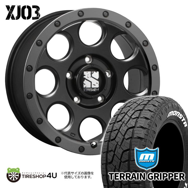 MLJ タイヤホイール4本セット XTREME-J XJ03 18x8.0J 5/150 +50 FBK MONSTA TERRAIN GRIPPER 285/60R18 116T ホワイト ...