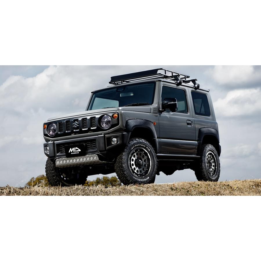 ジムニーシエラJB74用 アルミホイール4本セット NITRO POWER H12 SHOTGUN 15インチ 6.0J インセット-5 5穴 P.C.D.139.7 ブラッククリア ...