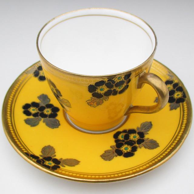 ROYAL DOULTON ロイヤルドルトン イエロー地花絵 カップ ROYAL DOULTON ロイヤルドルトン イエロー地花絵 カップ
