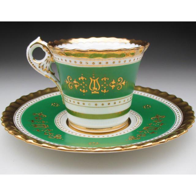 ROYAL WORCESTER ロイヤルウースター グリーン地金盛り カップ ROYAL WORCESTER ロイヤルウースター グリーン地金盛り カップ