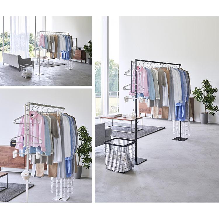 tower 山崎実業 折り畳み室内物干し タワー 6619 6620 物干し竿 室内 室内干し ハンガーホルダー 1.5m おしゃれ シンプル 折りたたみ 式 白 黒 スタイリッシュ ...