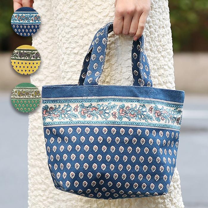 アヴィニヨンボーダーキャンバスバッグ【WEB限定】 ／ キャンバストート ミニトートバッグ サブバッグ レディース 花柄 フラワー ボタニカル カラフル A5 ns ...