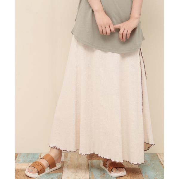 チチカカ ロングスカート マキシ丈スカート レディース 春 夏 薄手 春服 夏服 ボトムス ウエストゴム 裏地付き 無地 シンプル スラブ ...