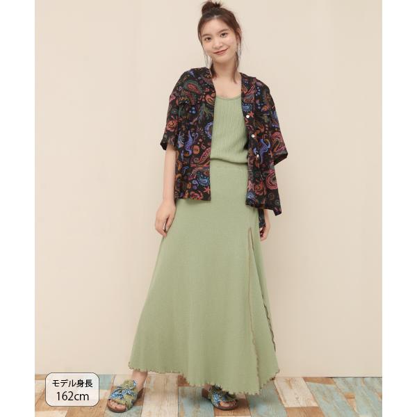 チチカカ ロングスカート マキシ丈スカート レディース 春 夏 薄手 春服 夏服 ボトムス ウエストゴム 裏地付き 無地 シンプル スラブ ...