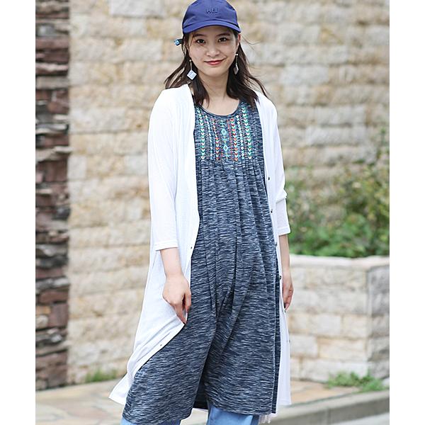 チチカカ ロングカーディガン レディース 春 夏 羽織もの 薄手 長袖 シースルー 透け感 スリット 無地 シンプル 冷房対策 シースルー ...