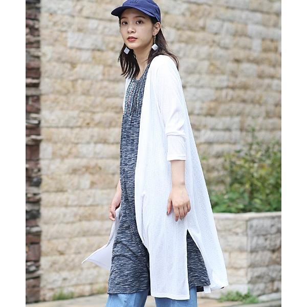 チチカカ ロングカーディガン レディース 春 夏 羽織もの 薄手 長袖 シースルー 透け感 スリット 無地 シンプル 冷房対策 シースルー ...