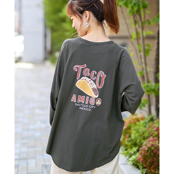 STEPMARK ステップマーク EDWIN エドウィン コラボ ロングTシャツ プルオーバー カットソー 長袖 バックプリント EDWINコラボ タコスTシャツ kwjcb306 ...