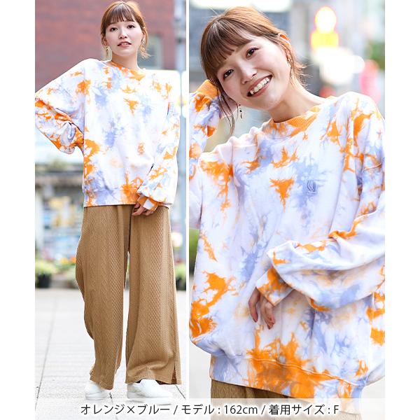 チチカカ STEPMARK ステップマーク EDWIN エドウィン コラボ トレーナー トップス レディース 長袖 無地 タイダイ EDWINコラボ スウェットプルオーバー kwjcb307 ...