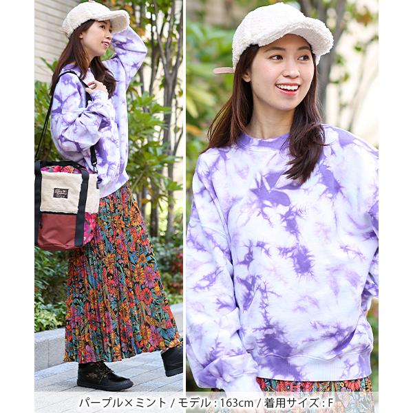 チチカカ STEPMARK ステップマーク EDWIN エドウィン コラボ トレーナー トップス レディース 長袖 無地 タイダイ EDWINコラボ スウェットプルオーバー kwjcb307 ...