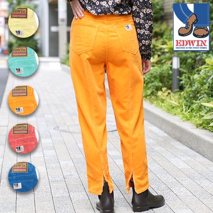 チチカカ（TITICACA） STEPMARK ステップマーク EDWIN エドウィン コラボ パンツ ボトムス レディース 秋 冬 厚手 コーデュロイ生地 綿100％ EDWINコラボ ...