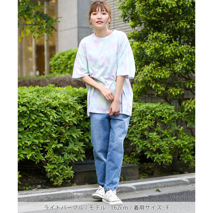 チチカカ STEPMARK ステップマーク EDWIN エドウィン ビッグT トップス カットソー プルオーバー レディース 春 夏 半袖 五分袖 EDWINコラボ タイダイTシャツ ...