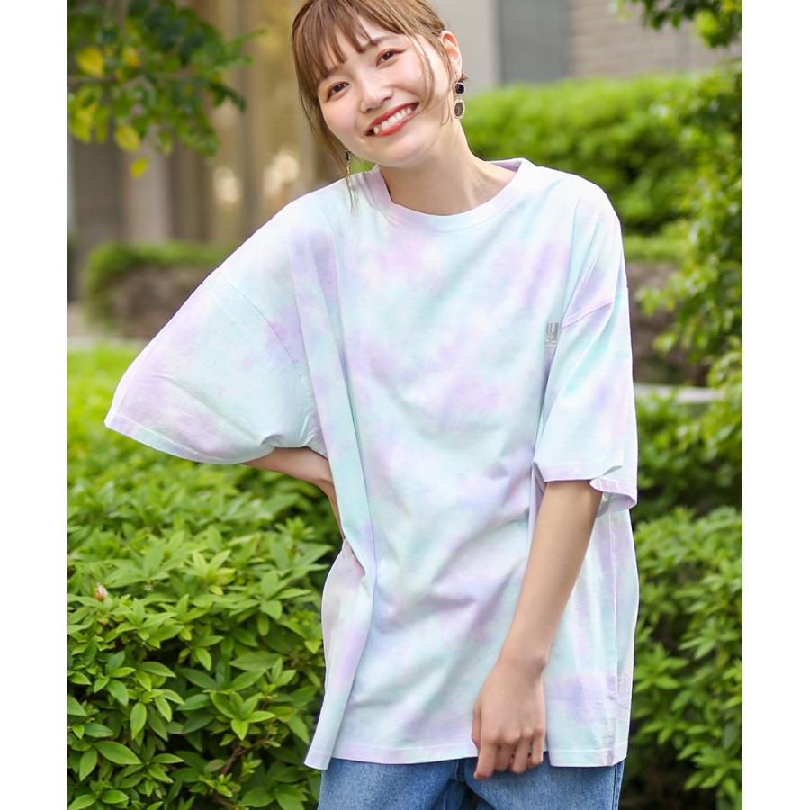 チチカカ STEPMARK ステップマーク EDWIN エドウィン ビッグT トップス カットソー プルオーバー レディース 春 夏 半袖 五分袖 EDWINコラボ タイダイTシャツ ...