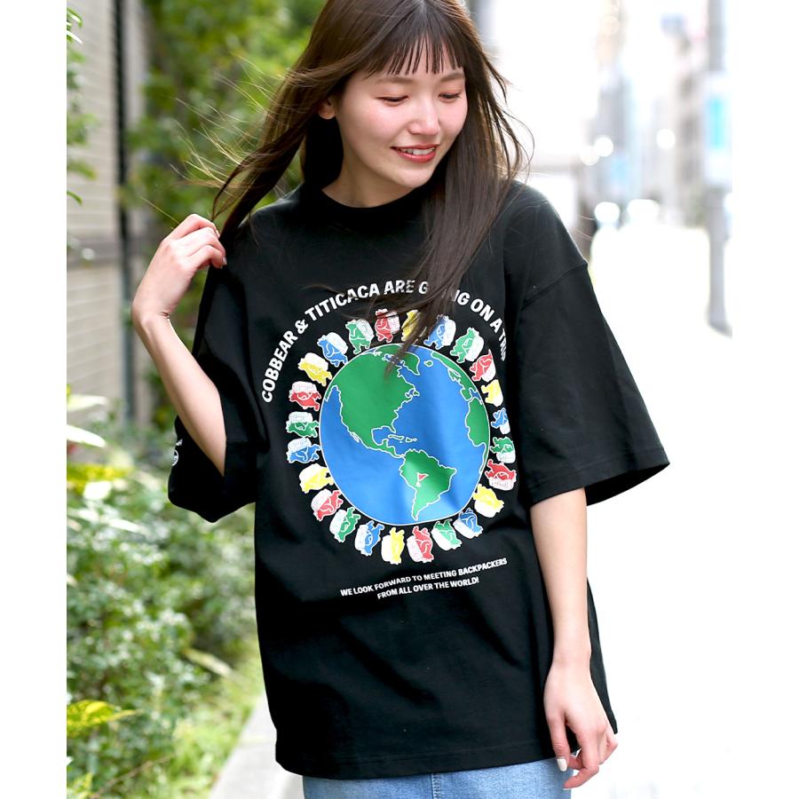 チチカカ COBMASTER コラボ ワールドサークルベアーTシャツ ／ カットソー 男女兼用 半袖 綿100％ 吸汗速乾 コブマスター コブベアー プリント カジュアル mmsjbb620 ...