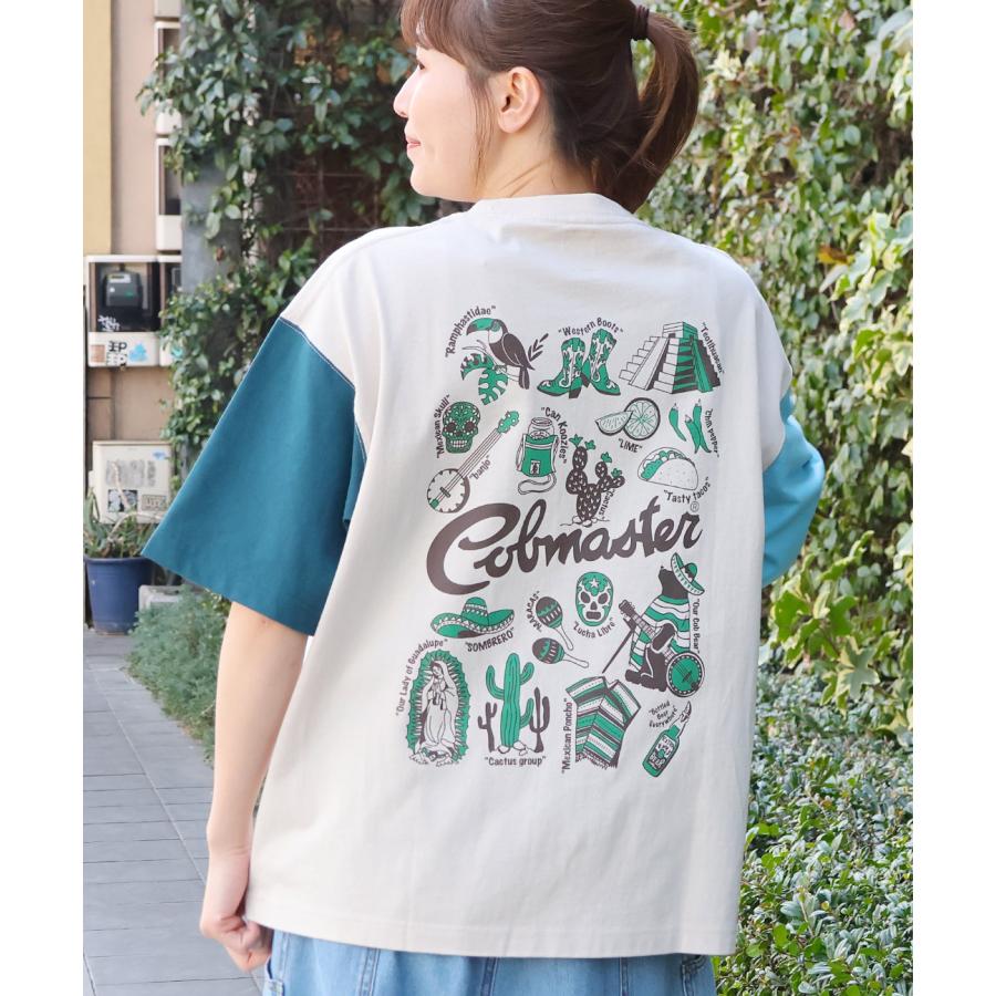 チチカカ（TITICACA） COBMASTER コブベア刺繍×プリントメキシカンTシャツ ／ カットソー 男女兼用 半袖 綿100％ 吸水速乾 コブマスター バックプリント M L オーバー ...