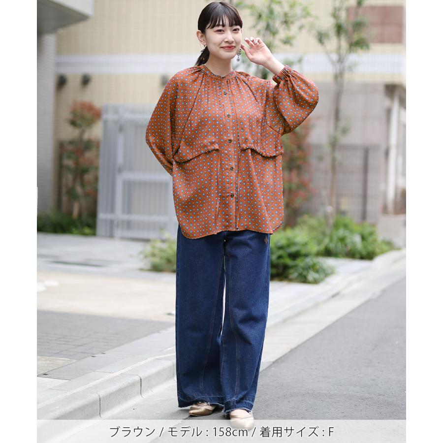 チチカカ モチーフドットプリントチュニックブラウス チチカカ モチーフドットプリントチュニックブラウス