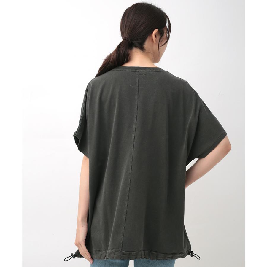 チチカカ 裾ドロストドルマンTシャツ(大きいサイズ) ／ ティーシャツ トップス カットソー プルオーバー レディース 15号 LL 3L 大きめサイズ 無地 切り替え ゆったり : チチカカ ...