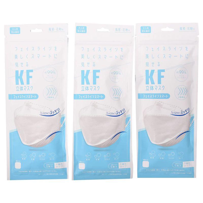 KFフェイスラインスマートマスク ホワイト 5枚入 3袋セット :20231125121349-00525:TJDショップ - 通販 - Yahoo!ショッピング
