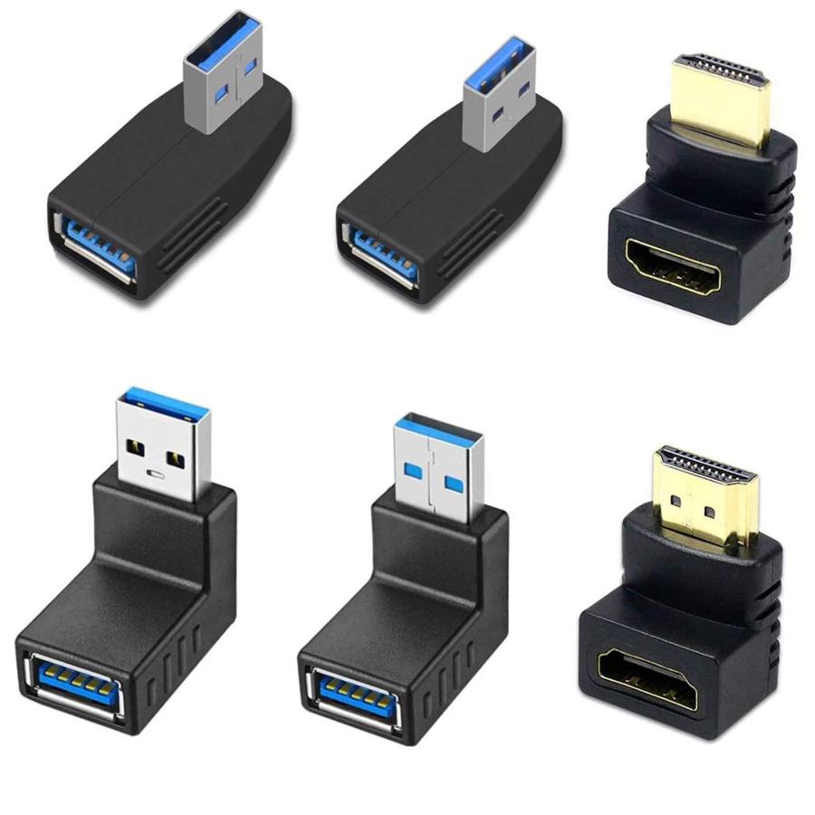 YFFSFDC USB 3.0 アダプタ 4個セット＆HDMI 2個セット 直角 90度 L字型 方向変換アダプタ : TJDショップ - 通販 - Yahoo!ショッピング