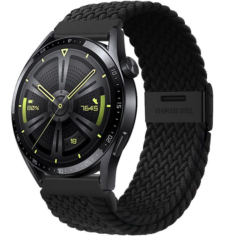 GAGULA 時計バンド 20mm 22mm スマートウォッチ ベルト 無段階に調整な ブレイデッドソロループバンド ストラップ 編組バンド ...