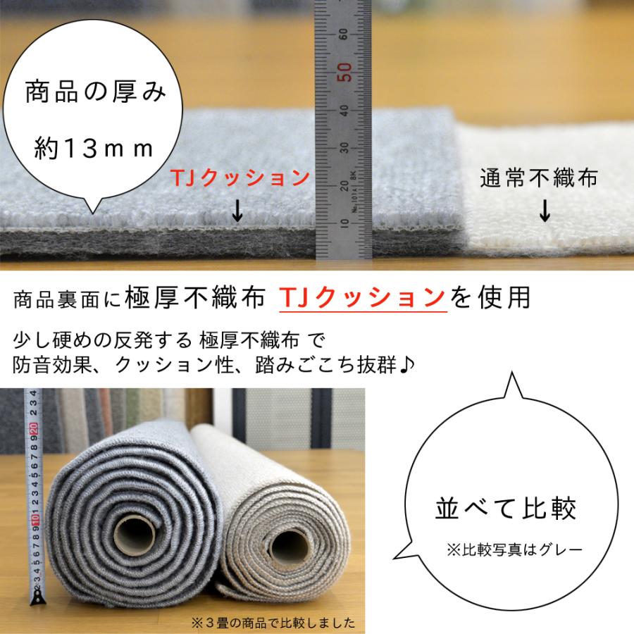 カーペット 6畳 極厚 防音 防ダニ 抗菌防臭 厚手 プレミアムループ 261×352cm 江戸間 6帖 ベージュ 丸巻き保管 日本製 辻川産業株式会社 :prl6be:Tsujikawa ...