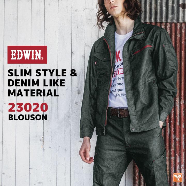 EDWIN エドウィン ブルゾン 長袖 ジャケット ジャンパー 春夏 秋冬 メンズ レディース 仕事服 作業着 おしゃれ カジュアル 大きいサイズ 4L 5L edwin-23020-b ...