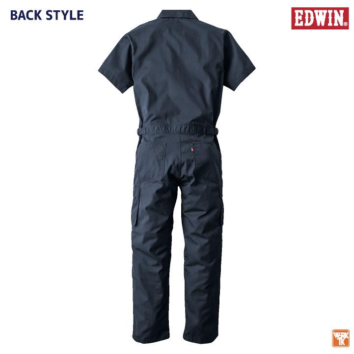 半袖つなぎ 半袖ツナギ エドウインオールインワン EDWIN ミニヘリンボン シャドーストライプつなぎ 春夏 エドウィン edwin-81003 : スポーツインナーSportsTK - 通販 ...