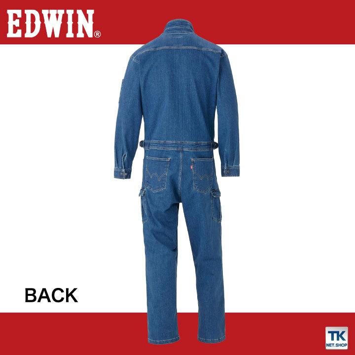 長袖デニムつなぎ服 EDWIN ストレッチ バイオウォッシュ加工 作業着 おしゃれ カジュアル つなぎ 年間 春夏 秋冬 エドウィン edwin-81008-b :edwin-81008-b ...
