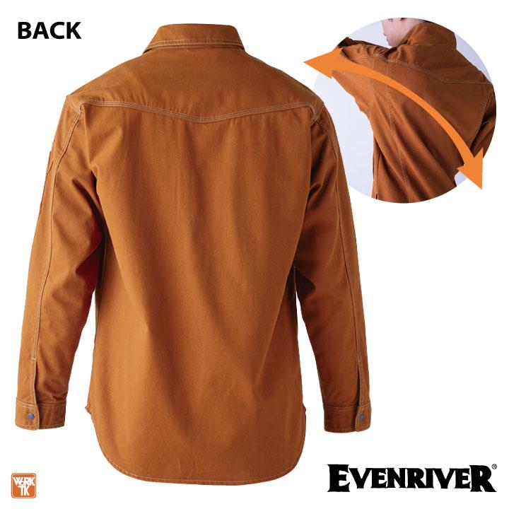 EVENRIVER（イーブンリバー） 難燃 綿100 シャツ 長袖 春夏 秋冬 メンズ レディース 溶接服 作業着 作業服 溶接工 鋳造 造船 工場 大きいサイズ 4L 5L ...