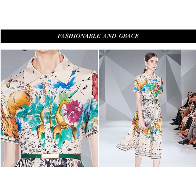 ワンピース レディース 半袖 花柄 春夏 着痩せ 二次会 フェミニン ラウンドネック パーティドレス おしゃれ ゆったり ミモレ丈 二次会 大きいサイズ ベルト付き :tkozt07102a ...