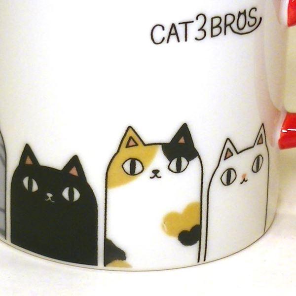 にゃん屋 マグカップ 猫3兄弟＆となりの3兄弟が背伸びしている 0621-03 : 写真立てと雑貨・TKコレクション - 通販 - Yahoo!ショッピング