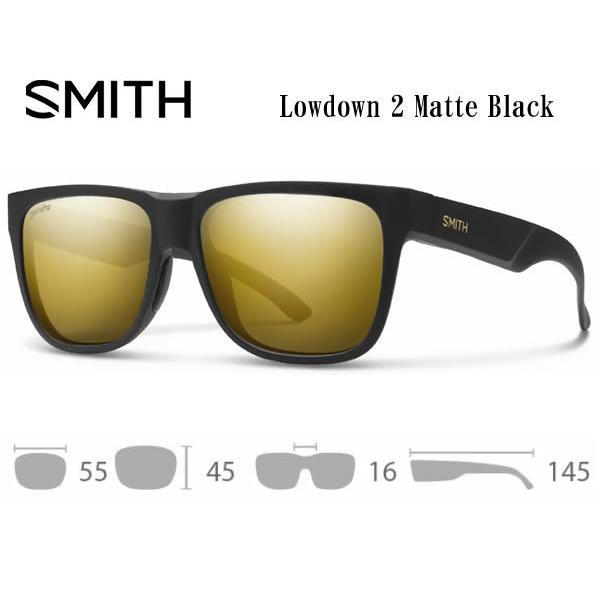 SMITH スミス Lowdown2 ローダウン2 クロマポップ偏光 （フレームカラー：Matte Black、レンズカラー：Black Gold）ChromaPop Polarized ...