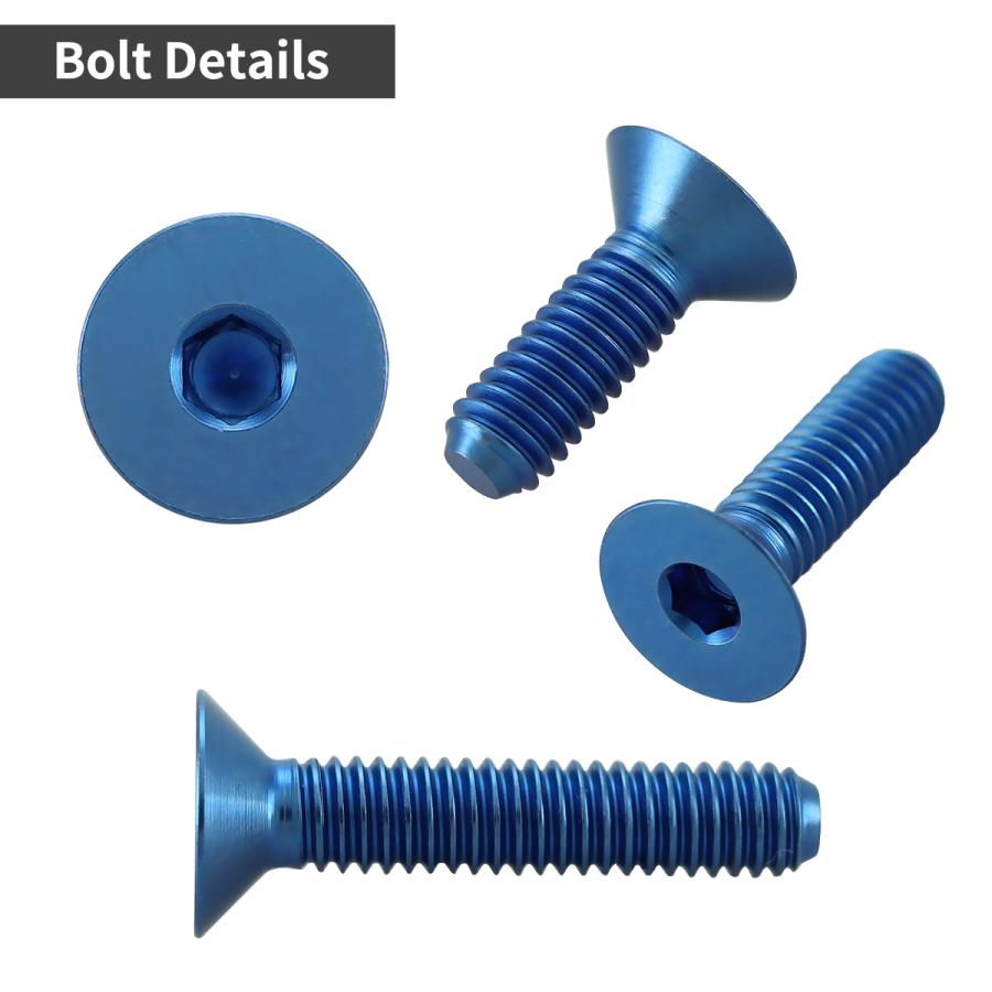チタンボルト M5×15mm P0.8 皿ボルト 六角穴付き キャップボルト ブルー 1個 JA1501 : TECH-MASTER バイクテン - 通販 - Yahoo!ショッピング