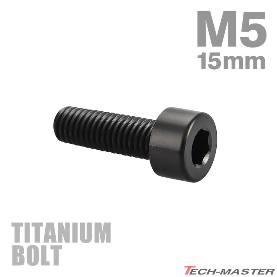 チタンボルト M5×15mm P0.8 ストレートキャップボルト スリムヘッド 六角穴付き ブラック 1個 JA2334 : TECH-MASTER バイクテン - 通販 - Yahoo!ショッピング