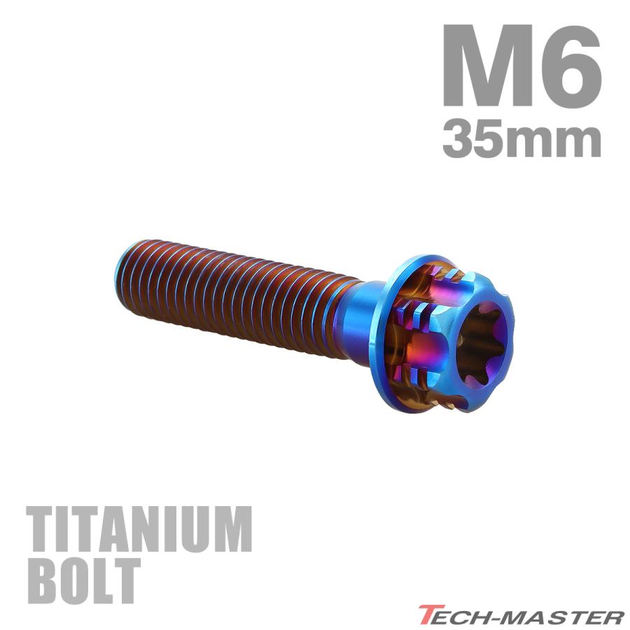 チタンボルト M6×35mm P1.0 ヘキサゴン トルクスヘッド キャップボルト 焼きチタンカラー 1個 JA540 : TECH ...