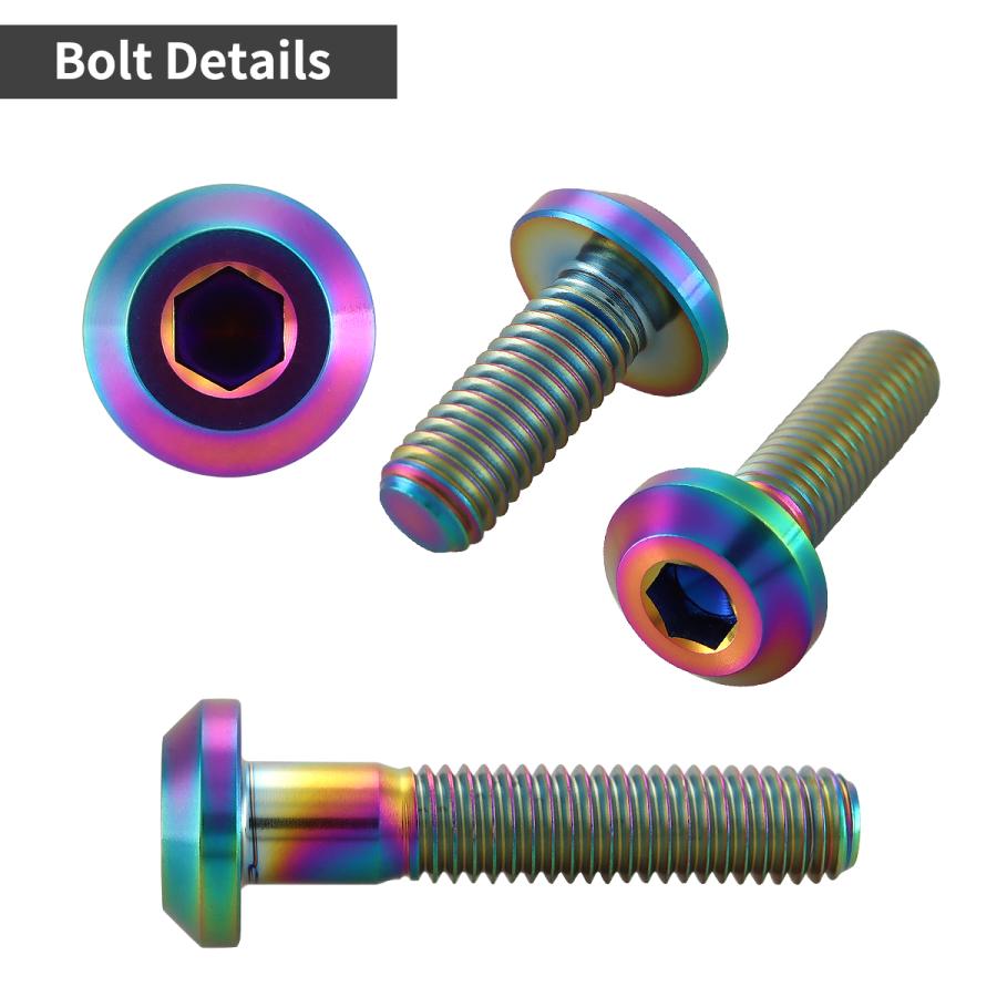チタンボルト M8×15mm P1.25 テーパーヘッド 六角穴 ボタンボルト レインボー 1個 JA746 : TECH-MASTER バイクテン - 通販 - Yahoo!ショッピング